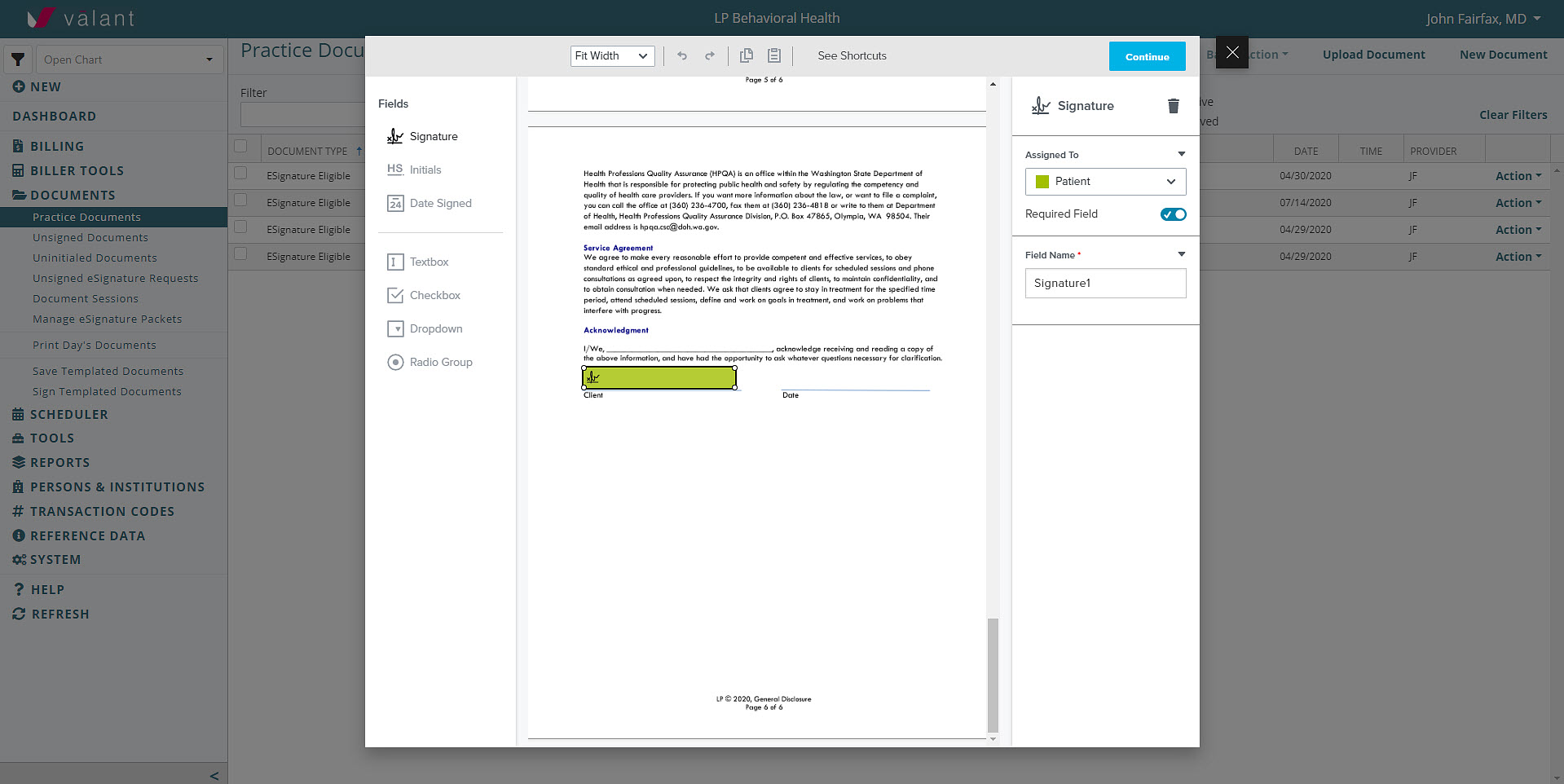 eSigning for Mental Health Practices | Valant eSignature